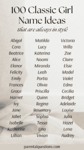 100 Popular Classical Baby Girl Names: Timeless Choices for Your Little One