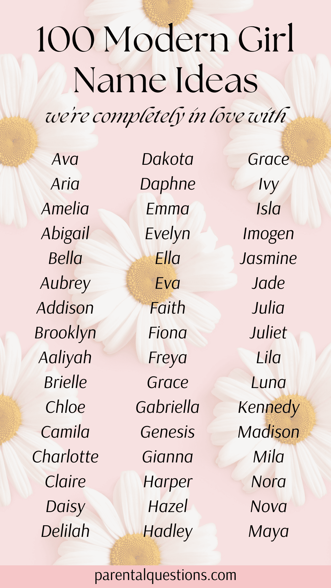 100 Popular Modern Baby Girl Names for 2024